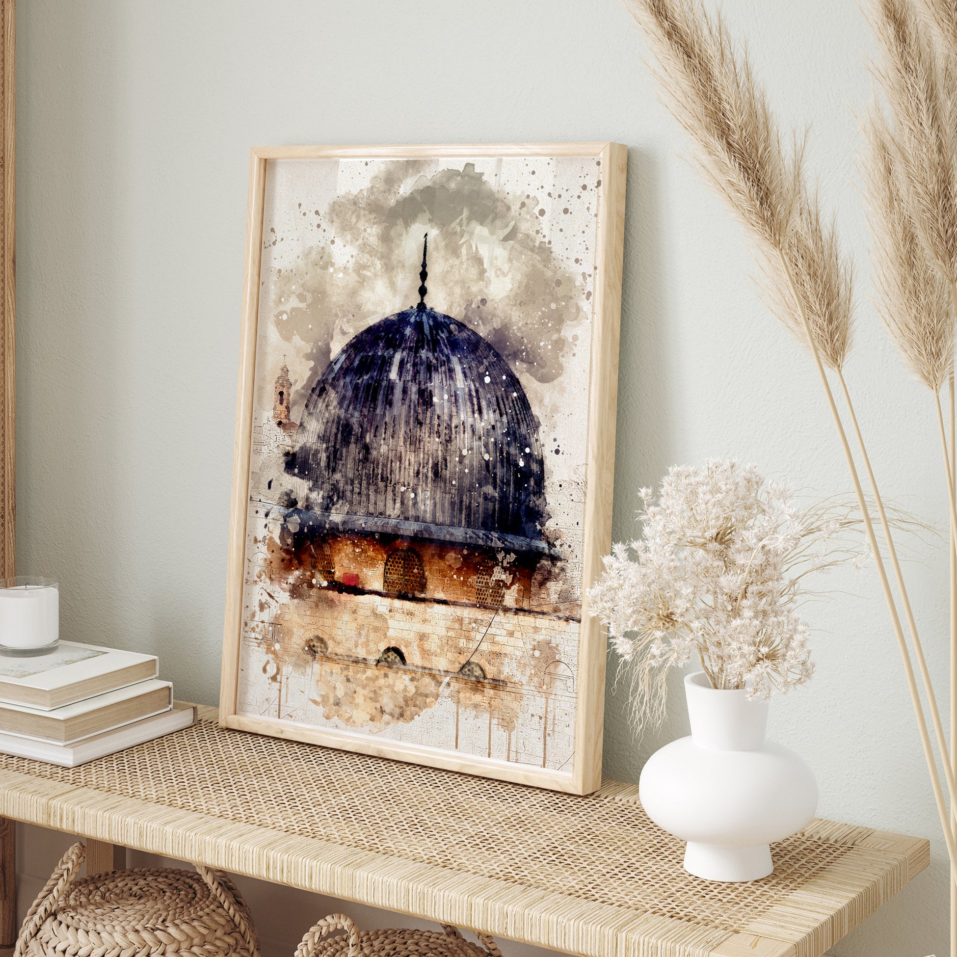 Watercolour Digital Painting Of Masjid Al Aqsa Islamic Modern Abstract ...