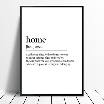 Home Definition Quote Monochrome Wall Art Print – Islamic Wall Art Prints