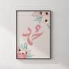 Set of 2 Allah & Prophet Muhammad Pink Floral Modern Arabic Calligraph ...