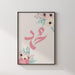 Set of 2 Allah & Prophet Muhammad Pink Floral Modern Arabic Calligraph ...